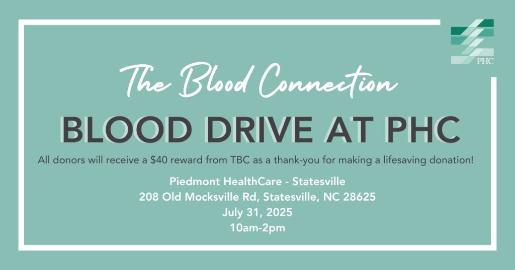 The Blood Connection Blood Drive - PHC Statesville - Piedmont HealthCare